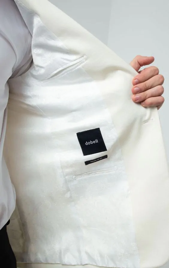 Dobell witte smoking met revers kraag | Dobell
