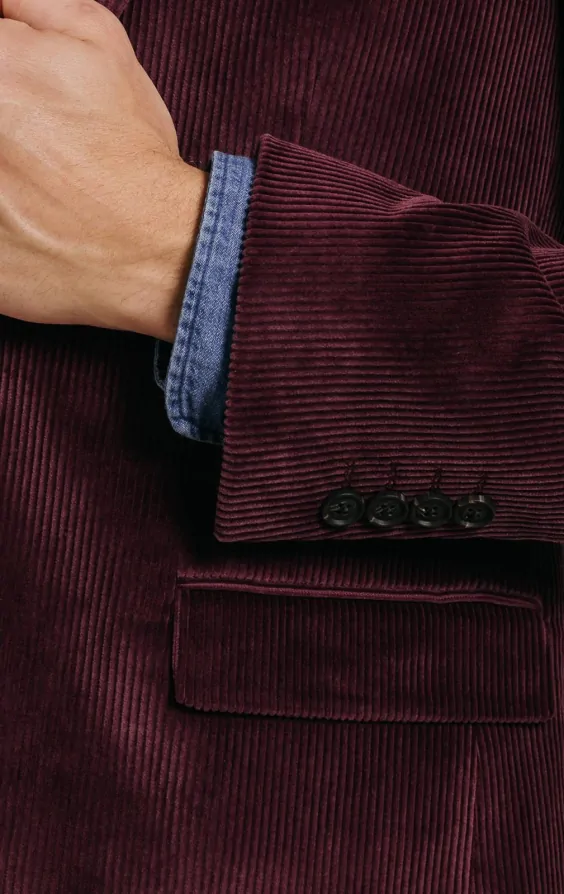 Bordeaux rood corduroy pak | Dobell