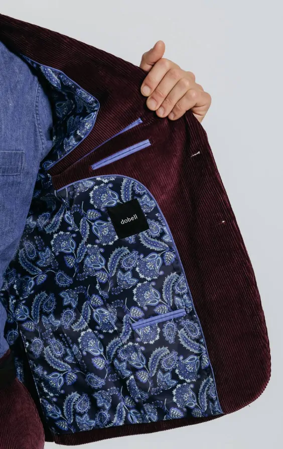 Bordeaux rood corduroy pak | Dobell