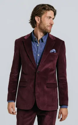 Bordeaux rood corduroy pak | Dobell