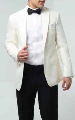 Dobell witte smoking met revers kraag | Dobell