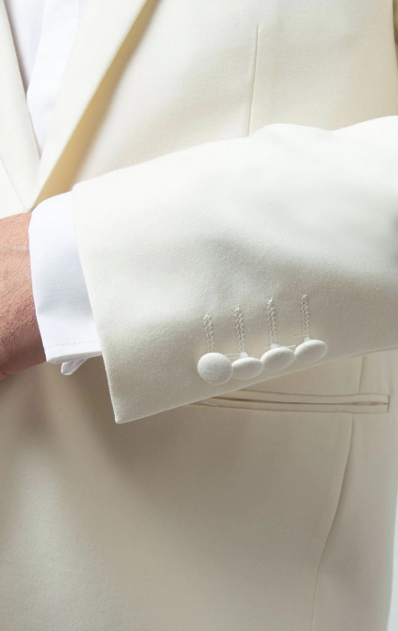 Dobell witte smoking jas met revers kraag | Dobell